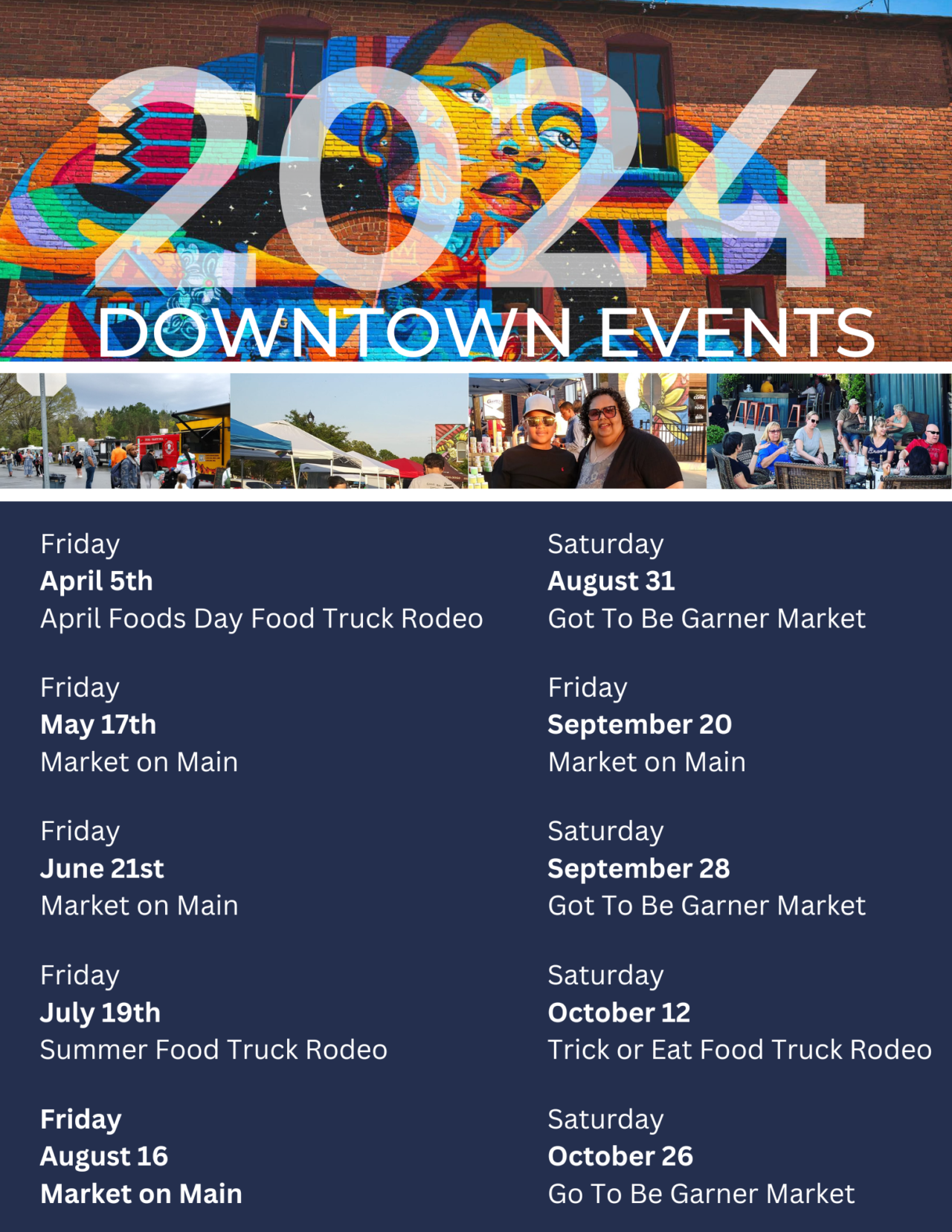 2024 dOWNTOWN GARNER EVENT SCHEDULE | Downtown Garner